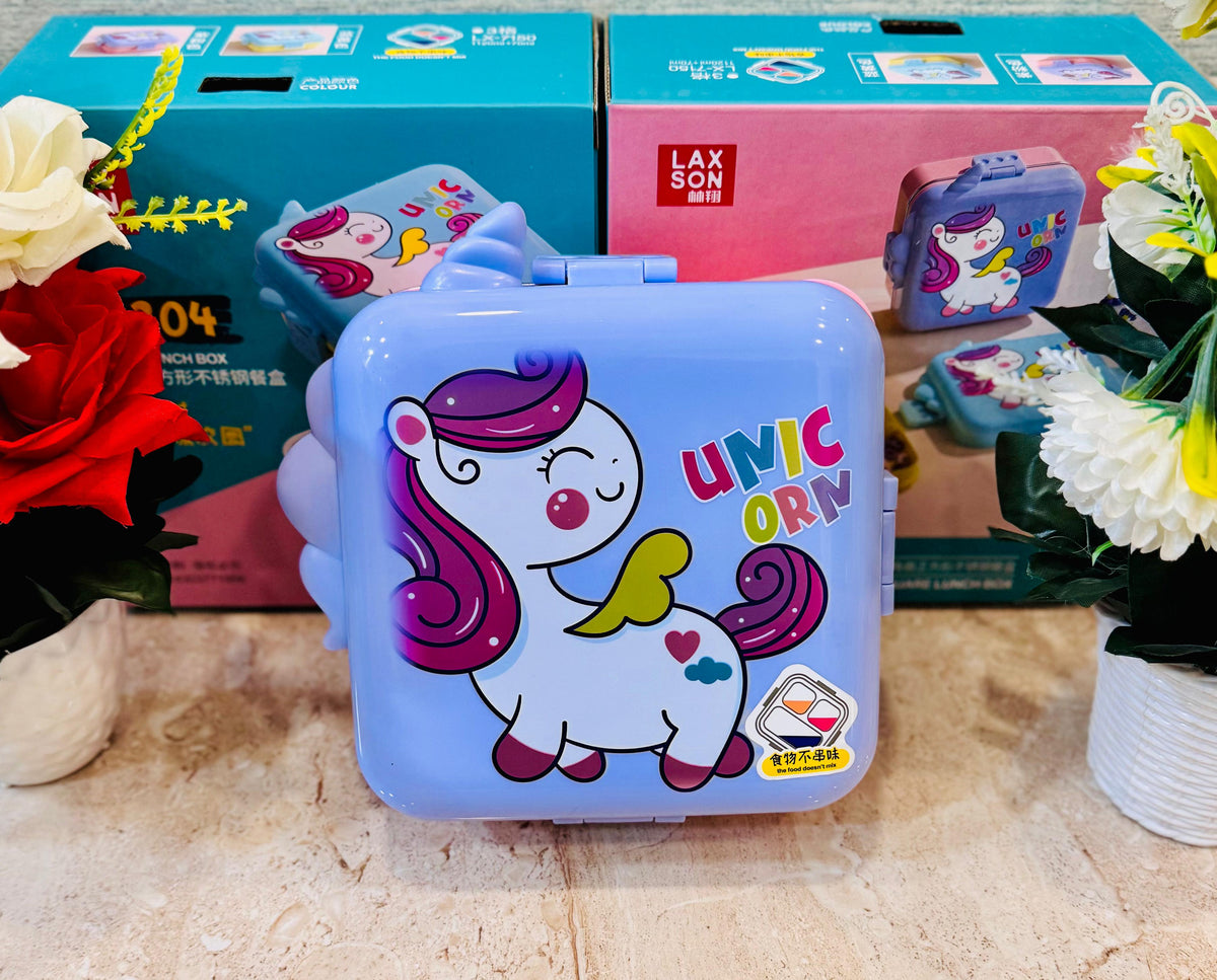 Unicorn Insulated Steel Lunch Box - 3 Grids, 1120ml + 70ml | Keenbey